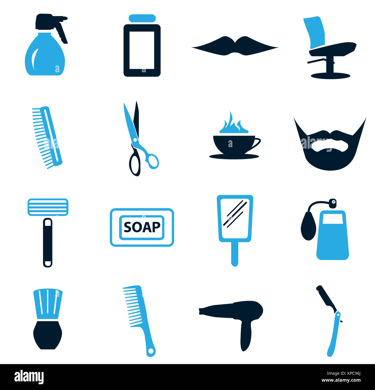 Barbershop icons set Stock Photo - Alamy