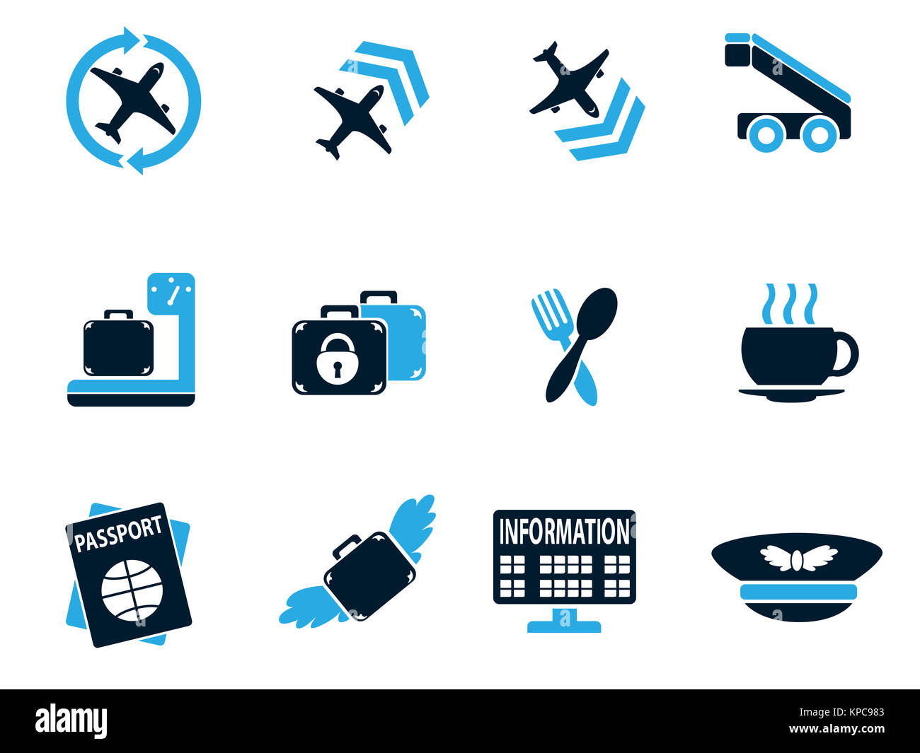 Airport icon set Stock Photo - Alamy