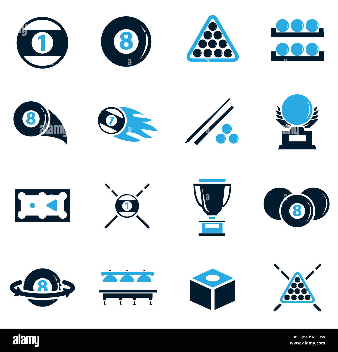 Billiard icons set Stock Photo - Alamy