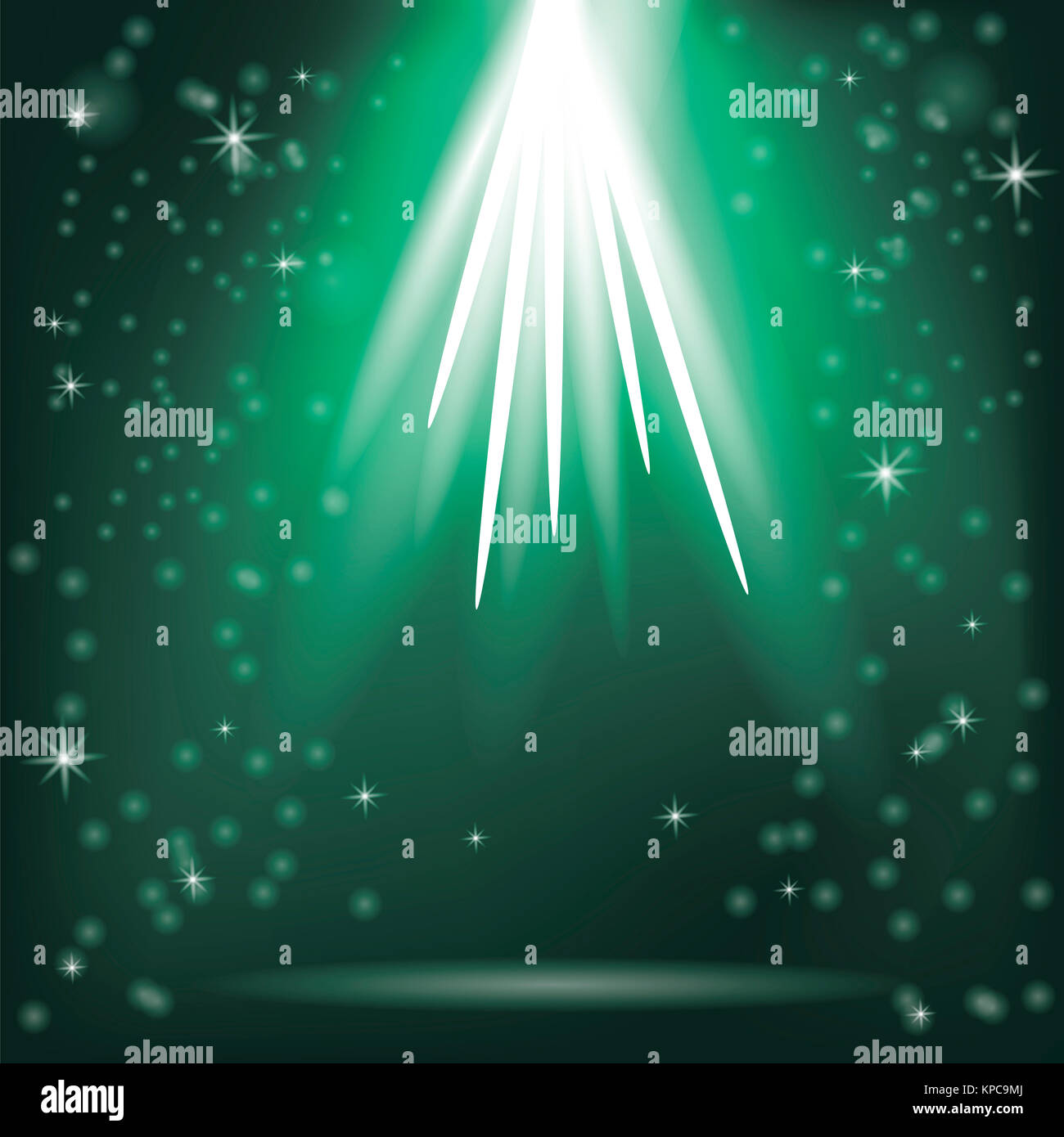 Green Rays of Magic Lights Stock Photo - Alamy