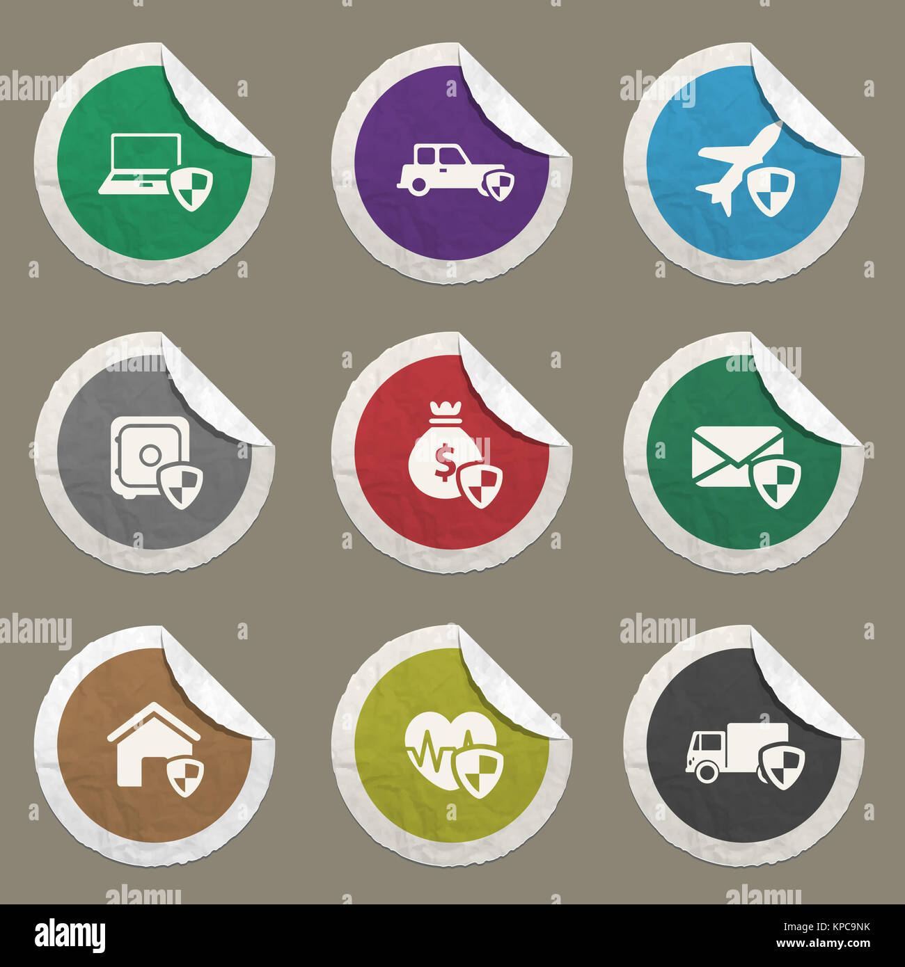 Insurance simply icons Stock Photo - Alamy