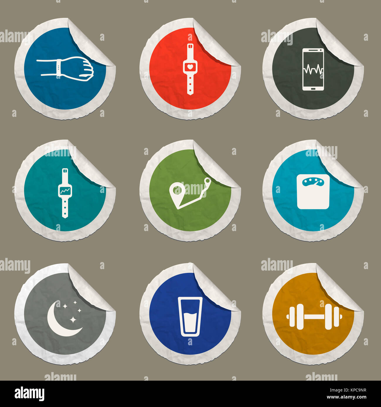 Jogging and workout simply icons Stock Photo - Alamy