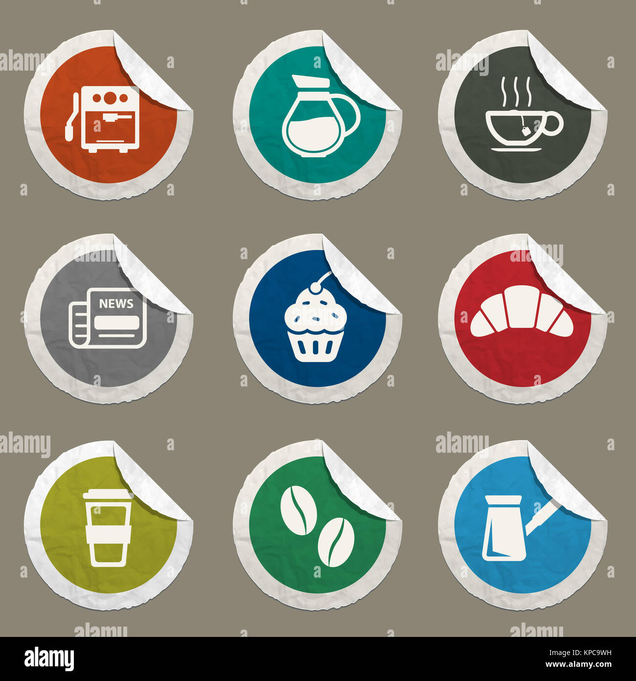 Cafe simply icons Stock Photo - Alamy