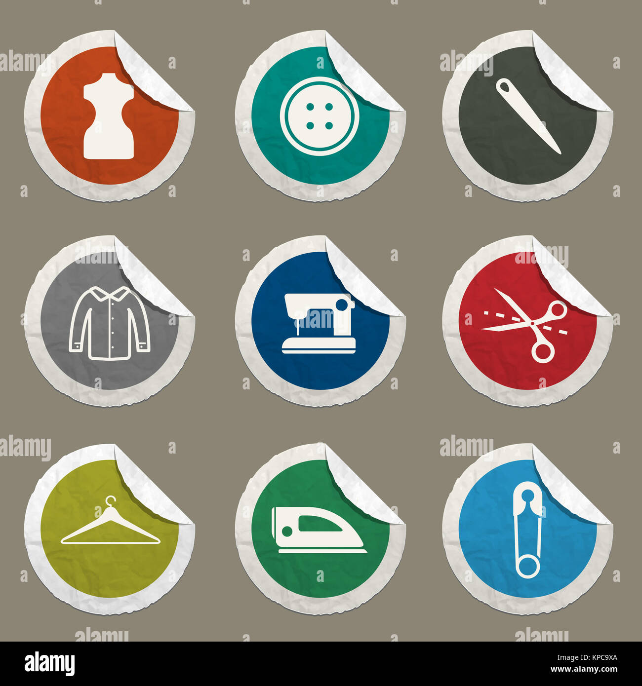 Tailoring simply icons Stock Photo - Alamy