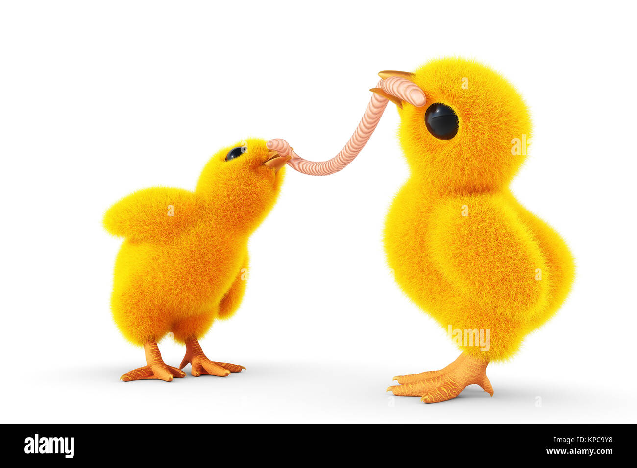 Worm in the beak Cut Out Stock Images & Pictures - Alamy