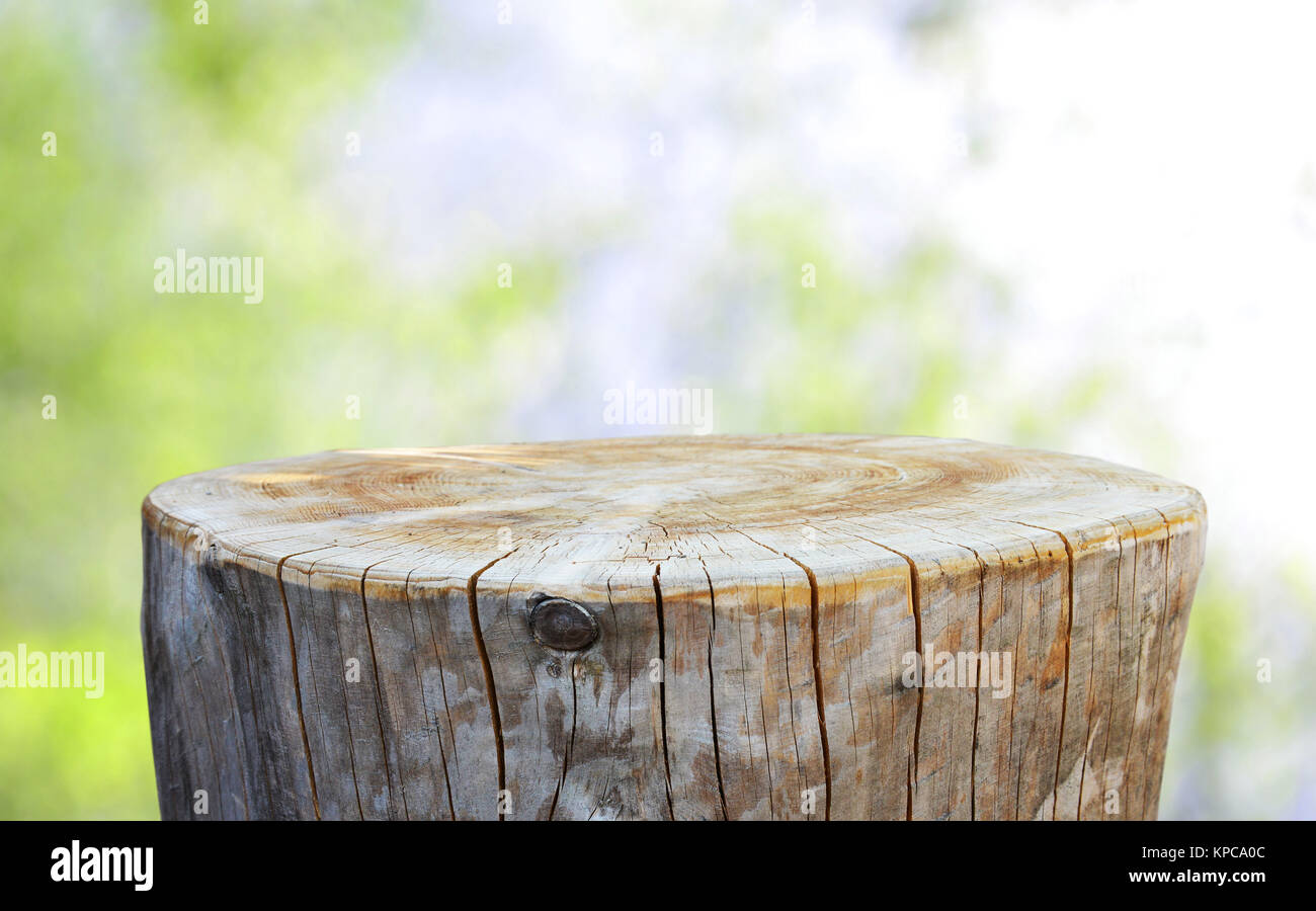 Empty tree trunk for display montags Stock Photo - Alamy