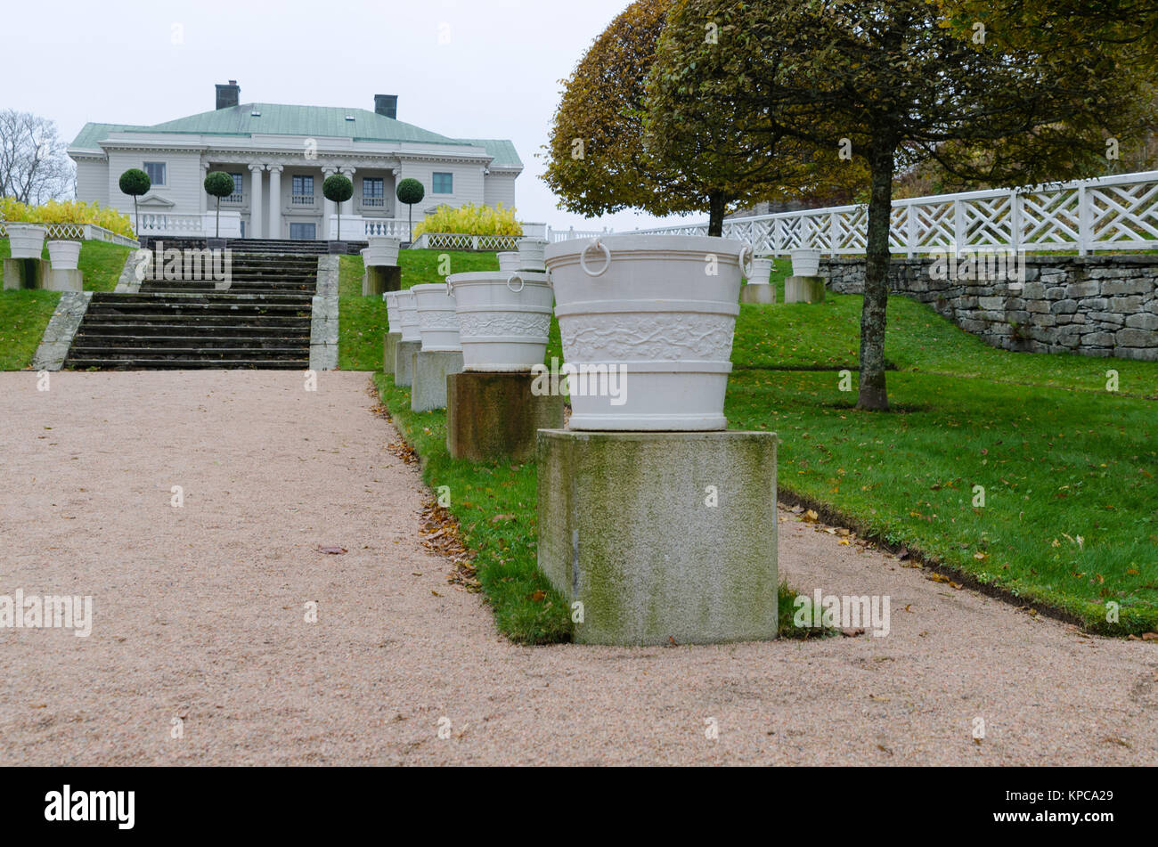 Gunnebo castle in molndal with beutiful garden pots Stock Photo - Alamy
