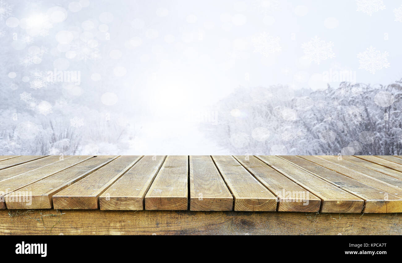 Empty table for display montages Stock Photo - Alamy