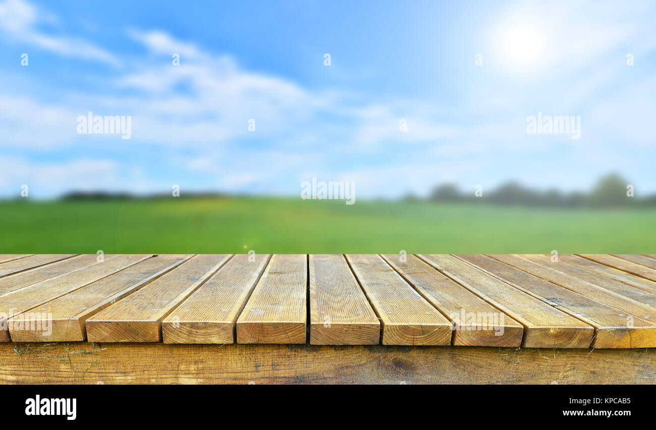 Empty table for display montages Stock Photo - Alamy