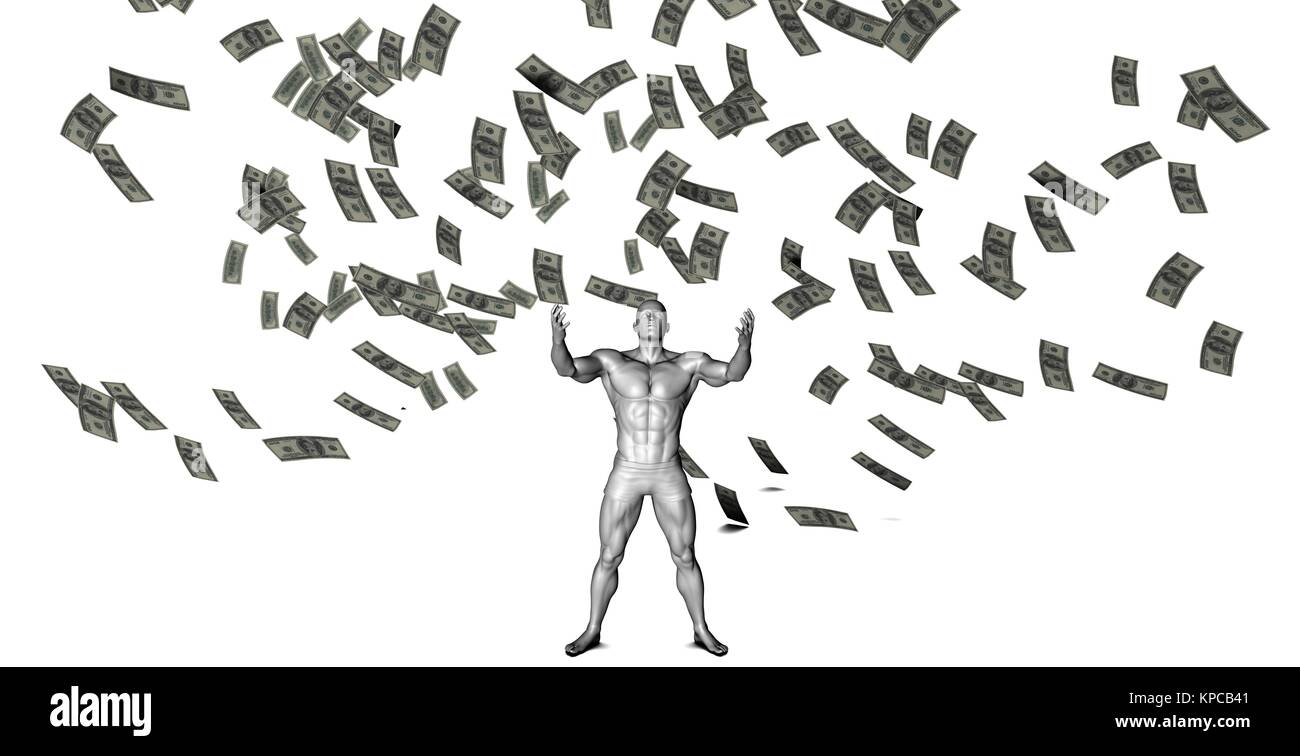 Black man catching money falling hi-res stock photography and images ...