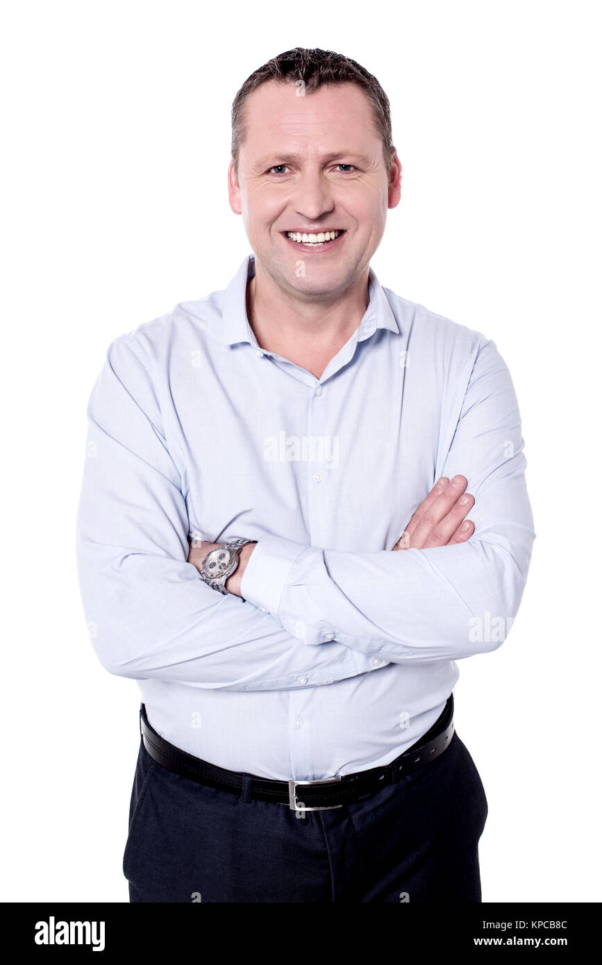 Smiling man posing to camera Stock Photo - Alamy