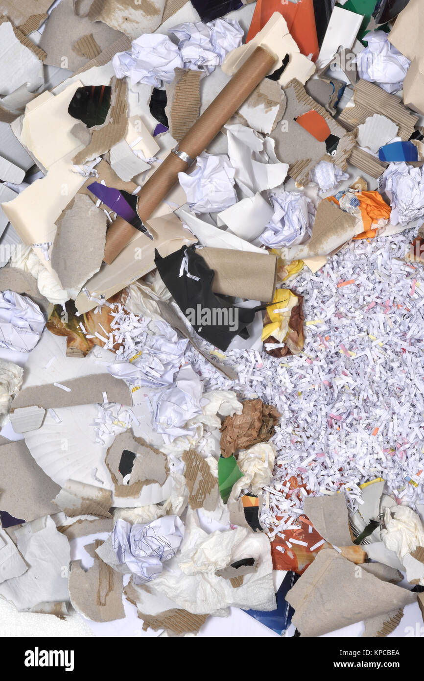 inside of a paper recycling container Stock Photo - Alamy