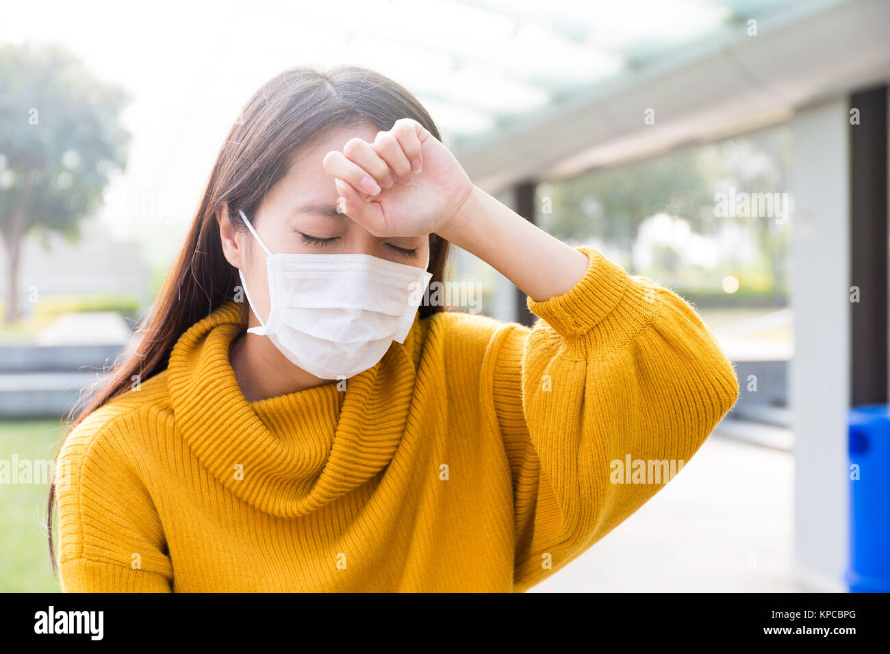 Young Woman feeling sick Stock Photo - Alamy