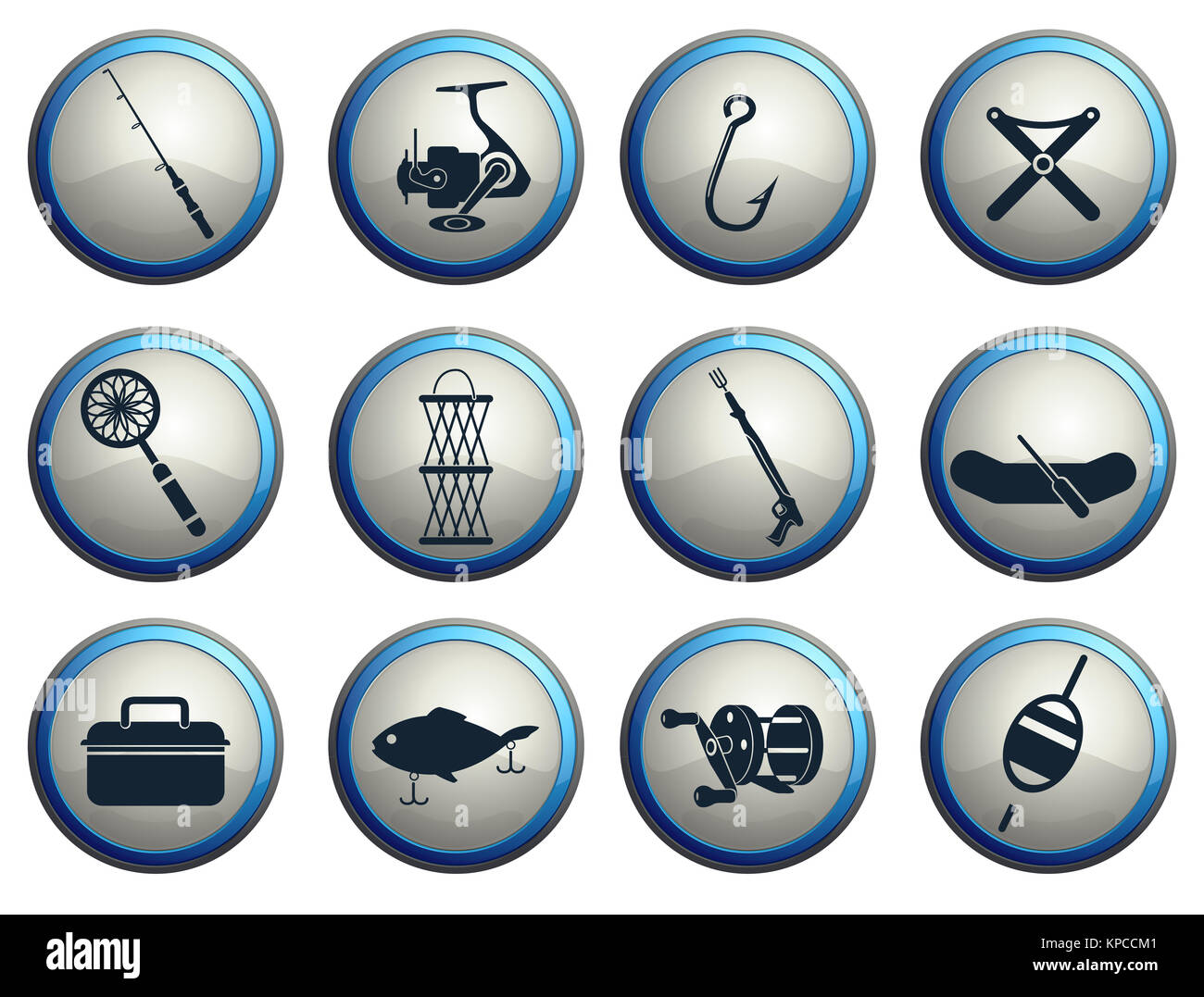 Fishing icon set Stock Photo - Alamy
