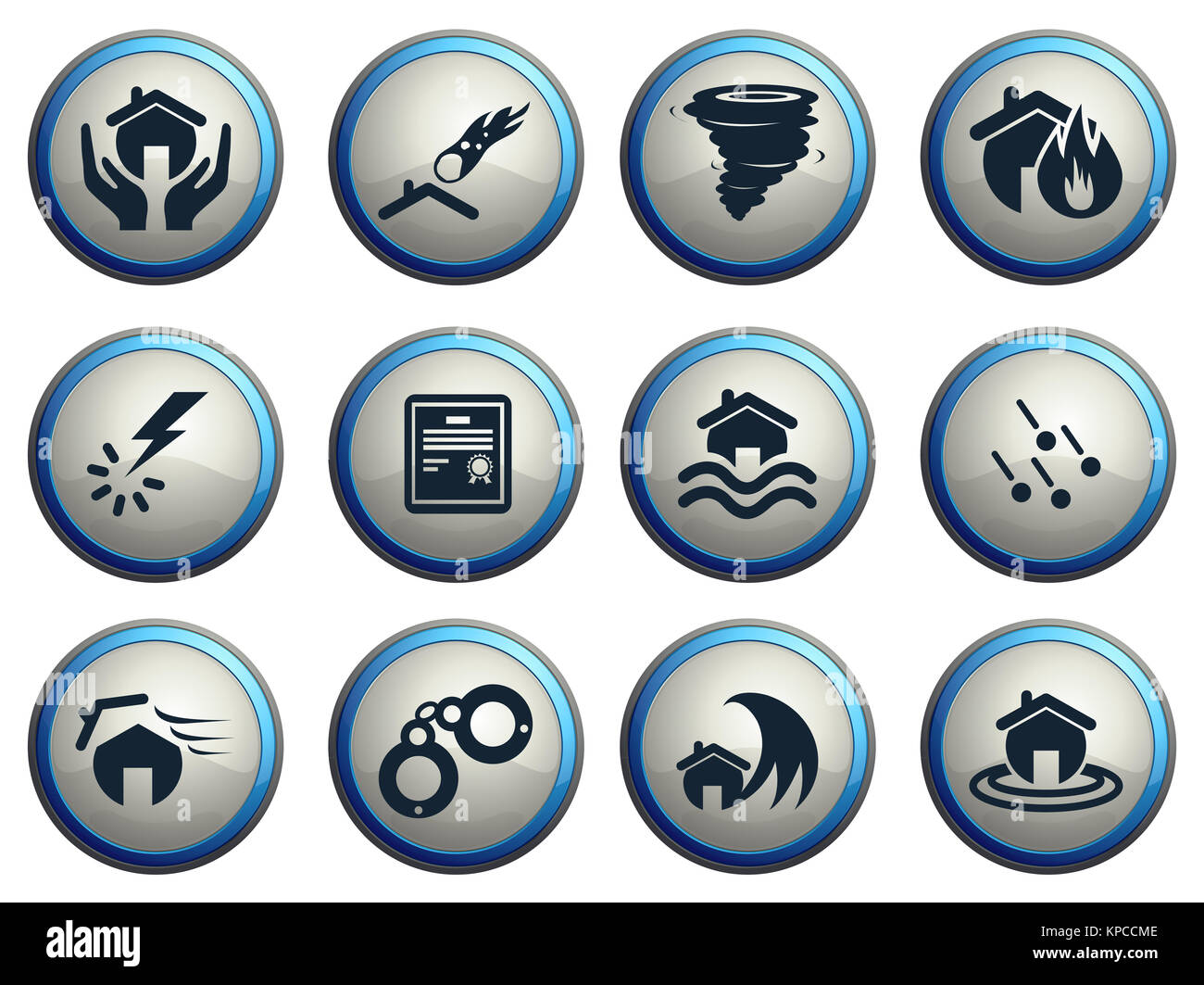 Home Insurance Icons Stock Photo - Alamy