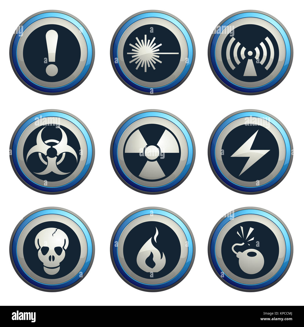 Hazard icons set Stock Photo - Alamy
