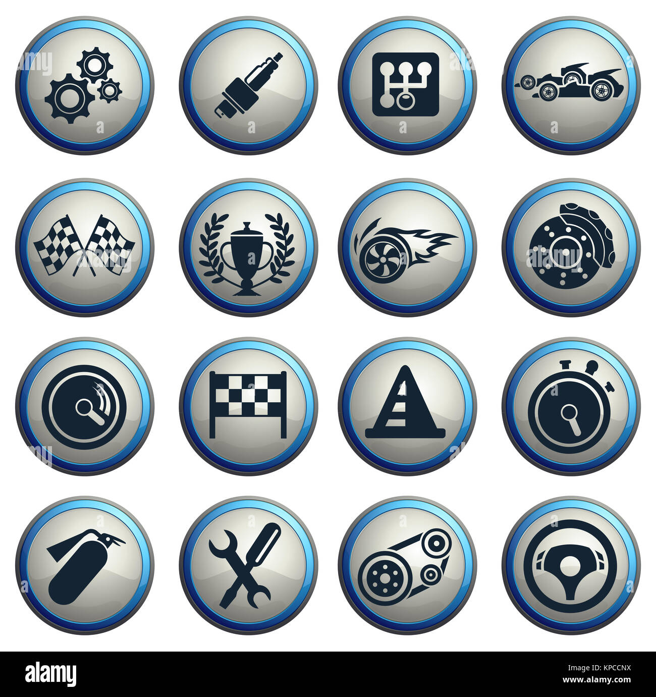 Racing icons set Stock Photo - Alamy