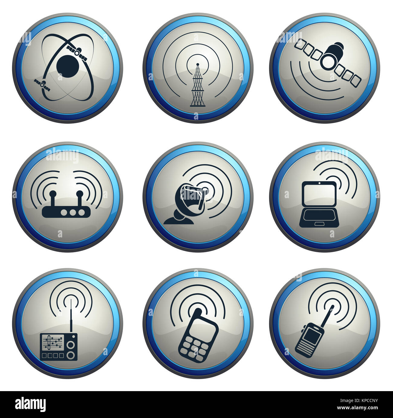 Radio signal simple vector icons Stock Photo - Alamy