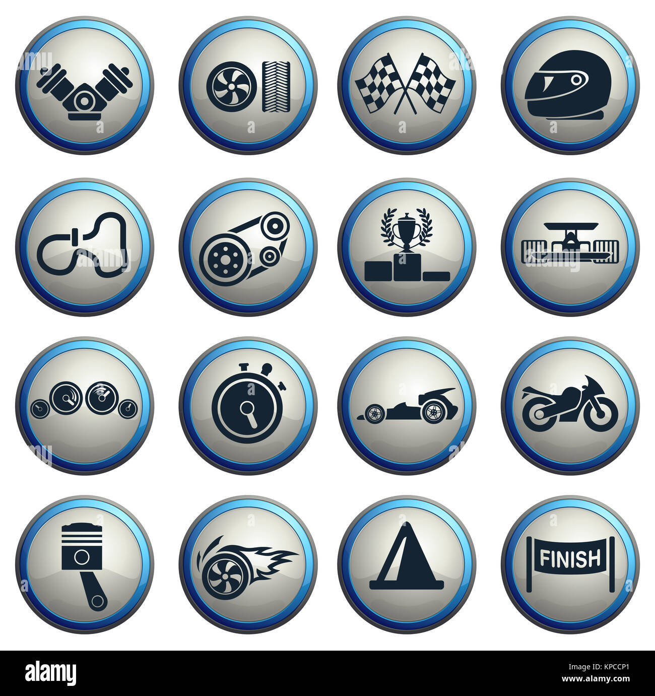 Racing icons set Stock Photo - Alamy