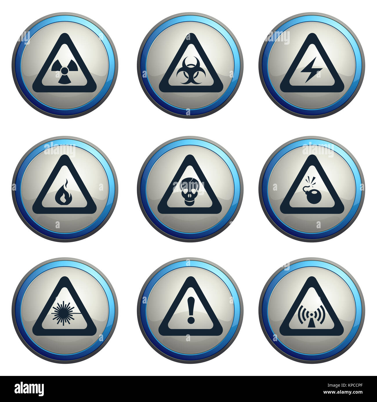 Hazard Sign Icons Stock Photo - Alamy