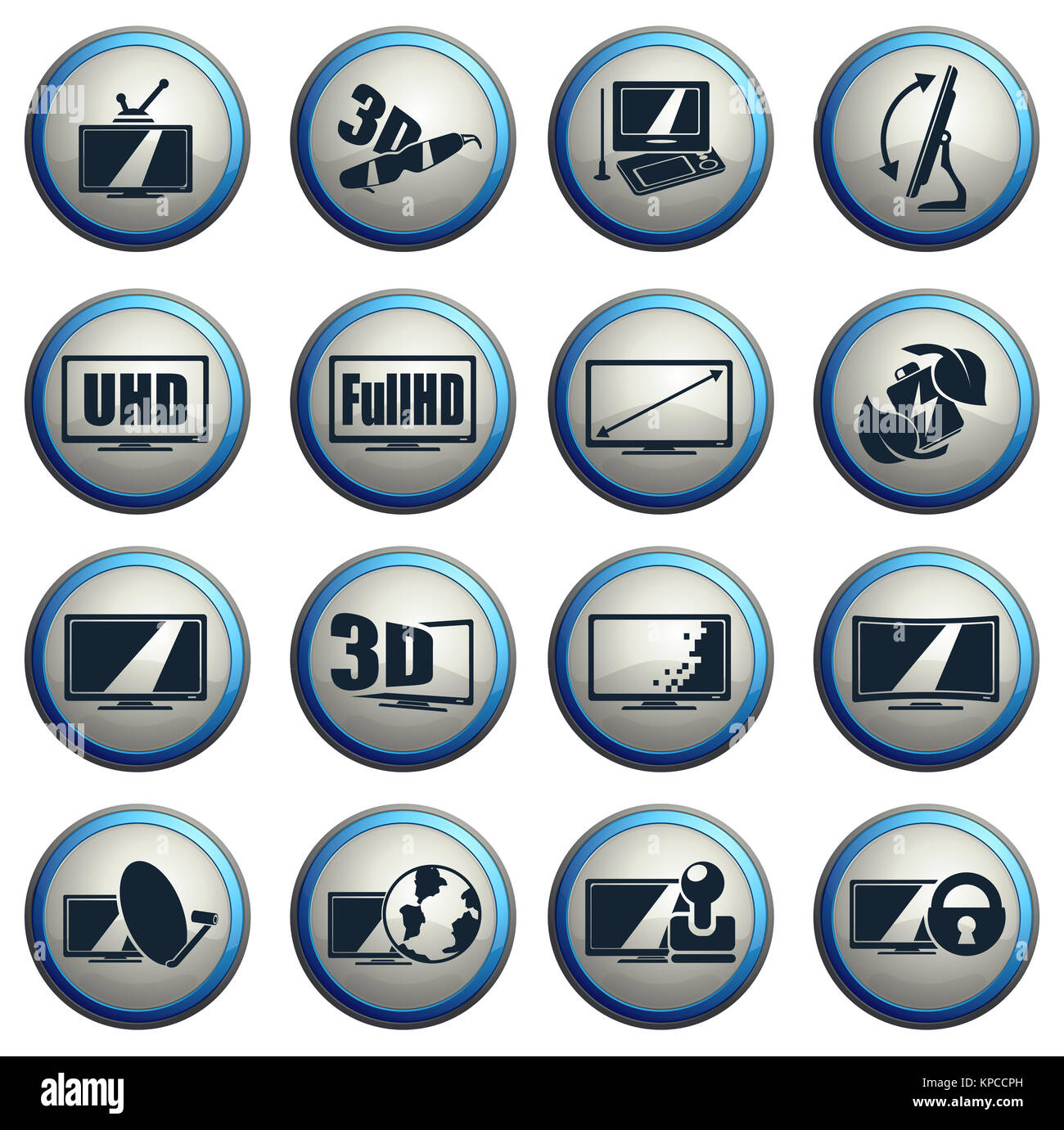 Vector TV features and specifications Stock Photo - Alamy