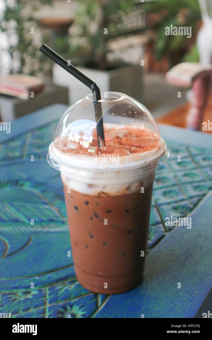 iced chocolate , iced cocoa or iced coffee Stock Photo - Alamy