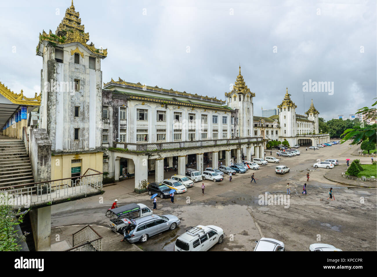 photo of central railway station of Yangon, Myanmar, Aug-2017 Stock ...