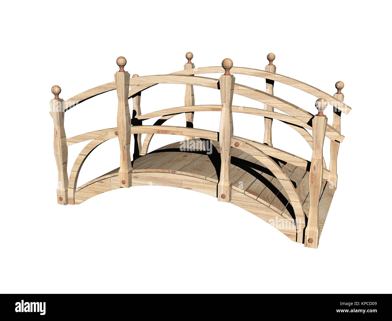 Wooden bridge river Cut Out Stock Images & Pictures - Alamy