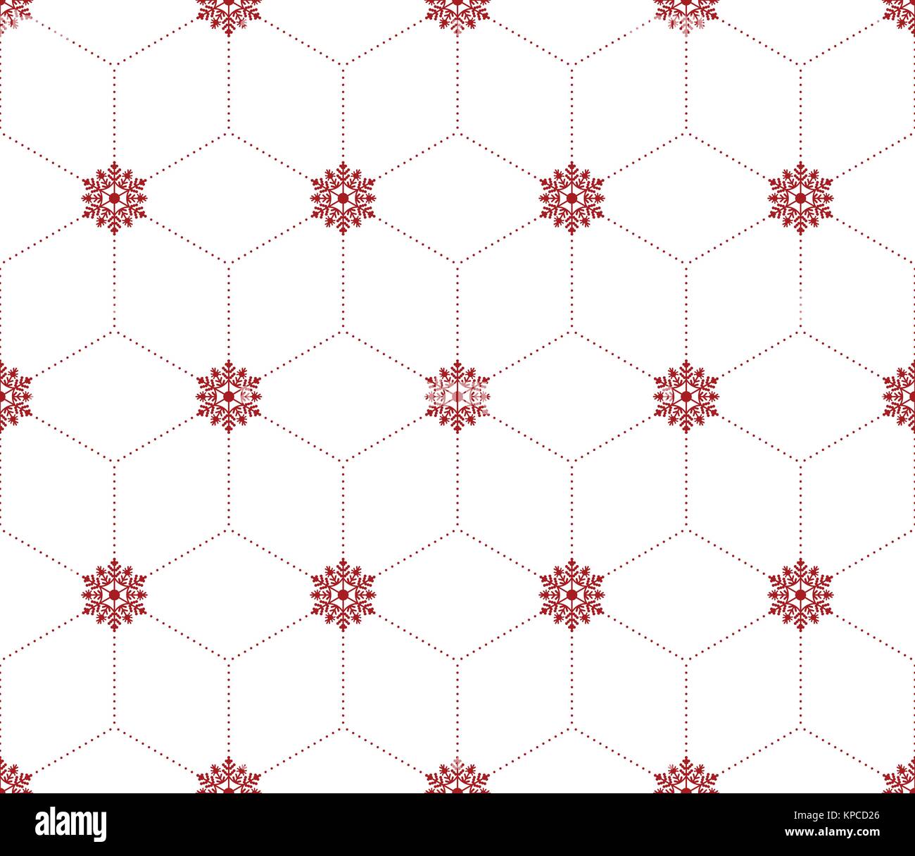 Seamless vector pattern. Simple christmas winter motif with red ...