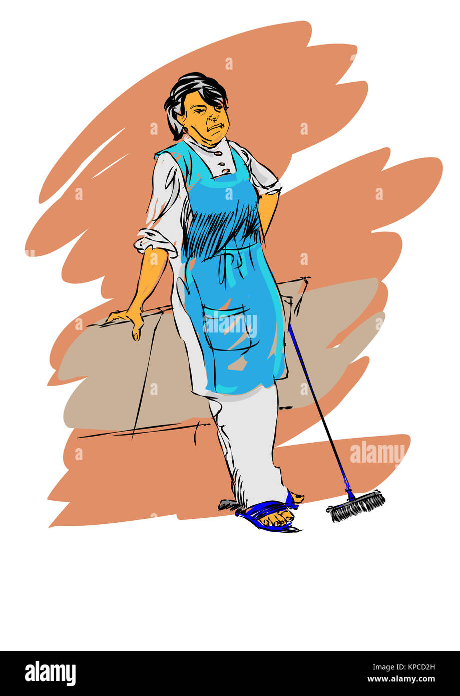 The cleaner is resting Stock Photo - Alamy