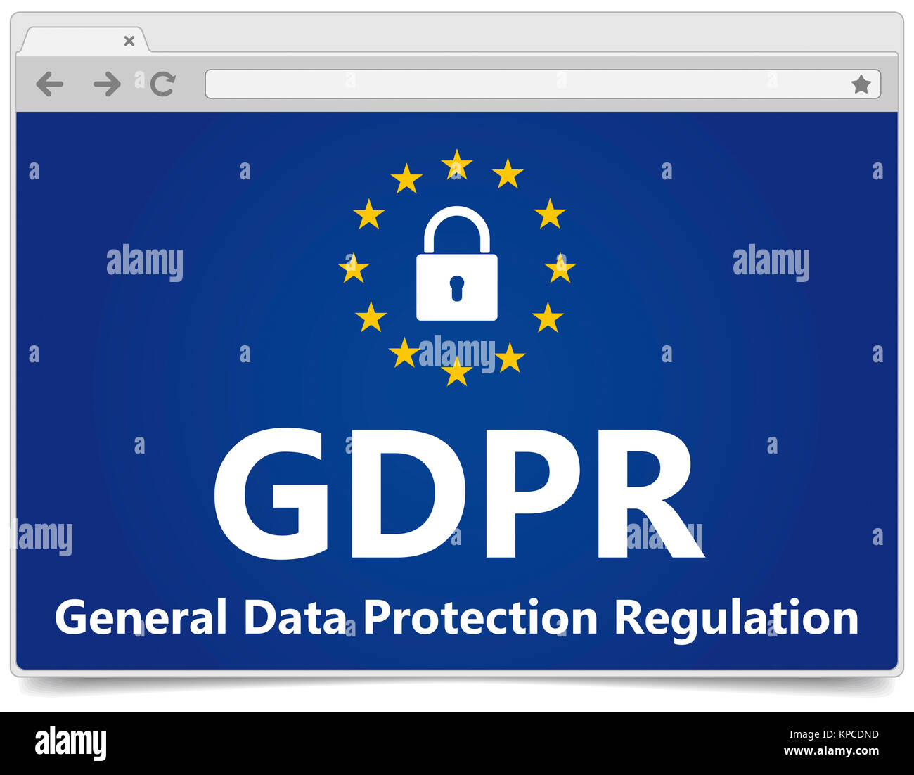 GDPR - European General Data Protection Regulation. Internet browser ...