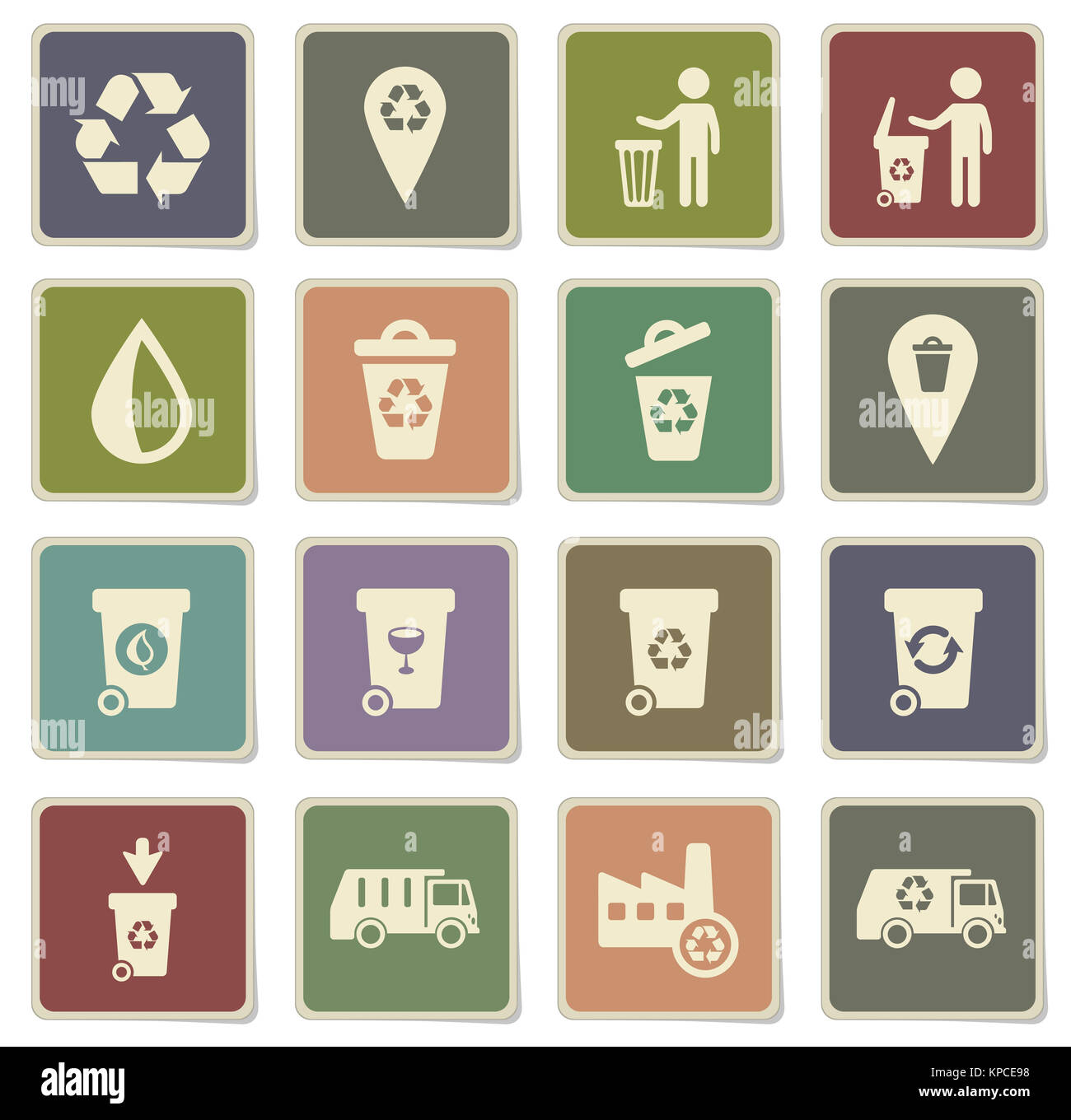 Garbage simply icons Stock Photo - Alamy