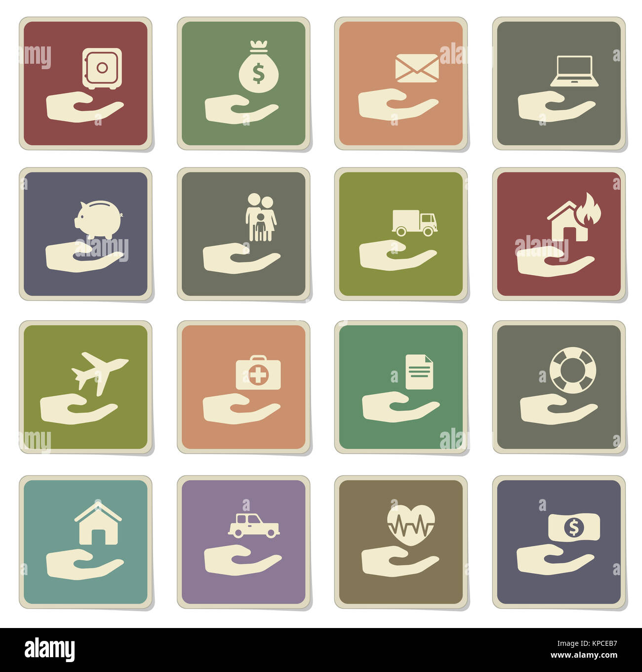 Insurance simply icons Stock Photo - Alamy