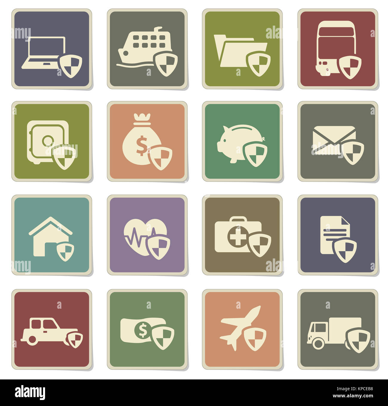 Insurance simply icons Stock Photo - Alamy
