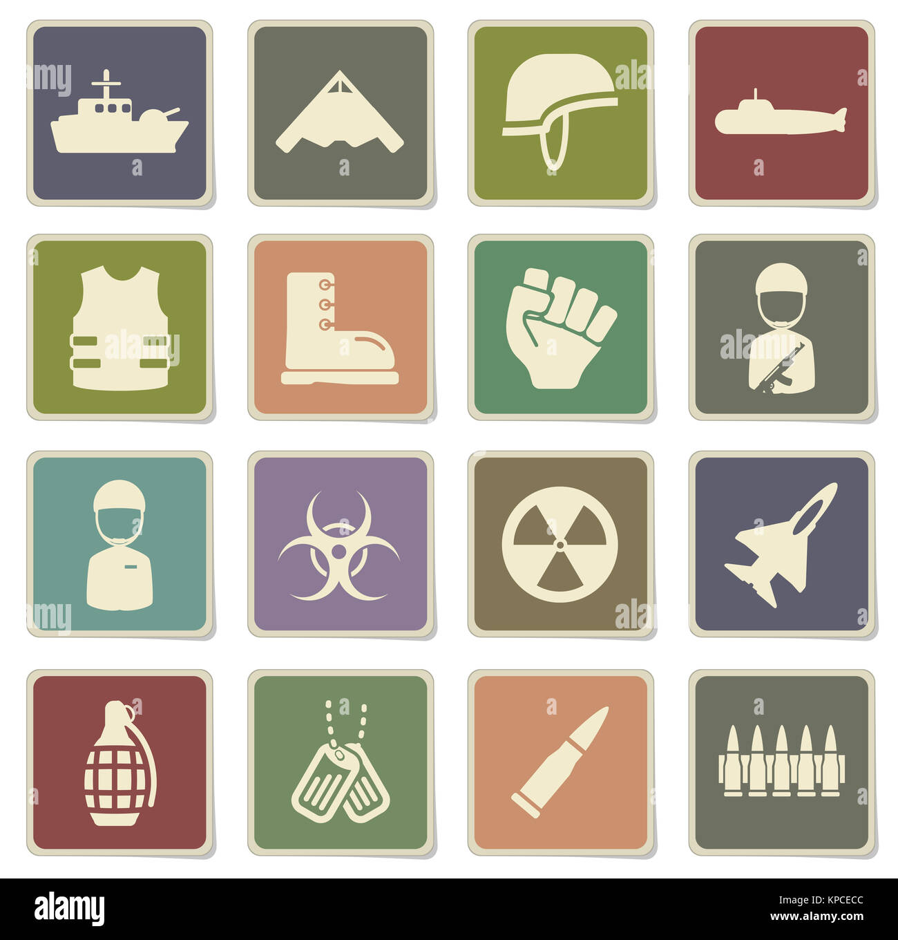 Military simply icons Stock Photo - Alamy