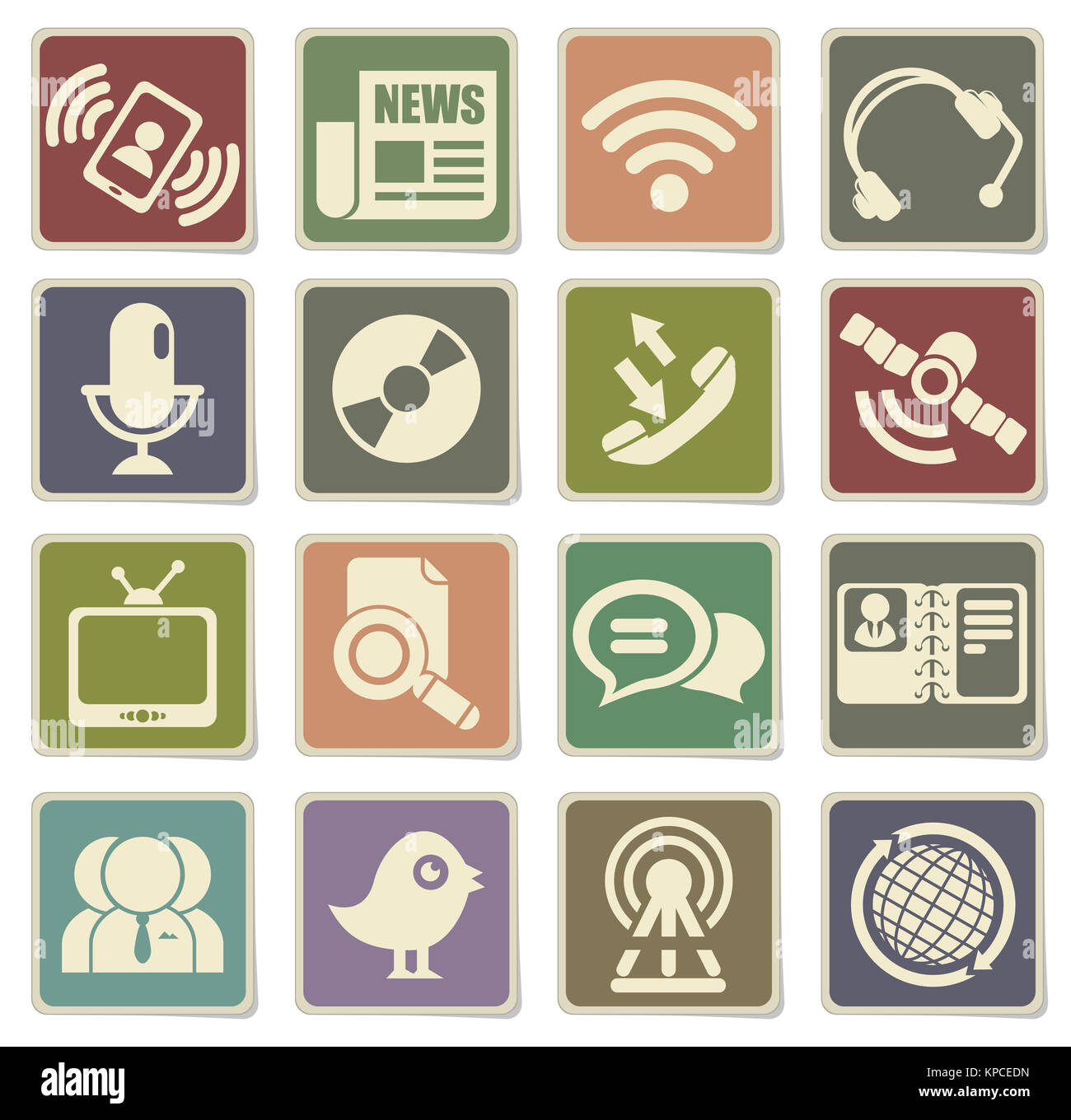 Communication icons set Stock Photo - Alamy