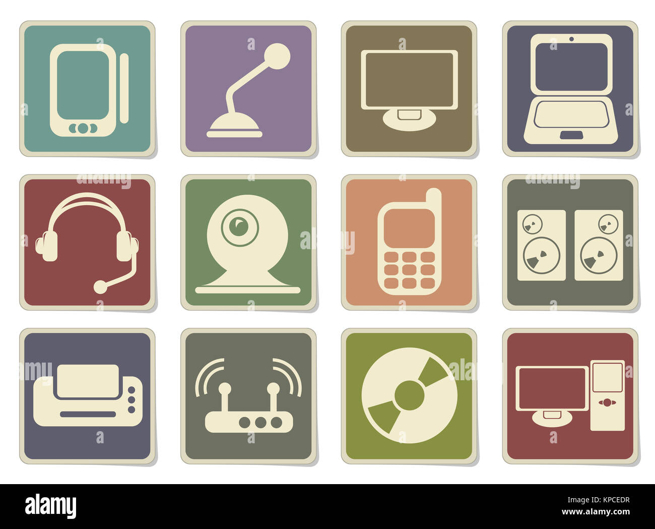 Media icons set Stock Photo - Alamy