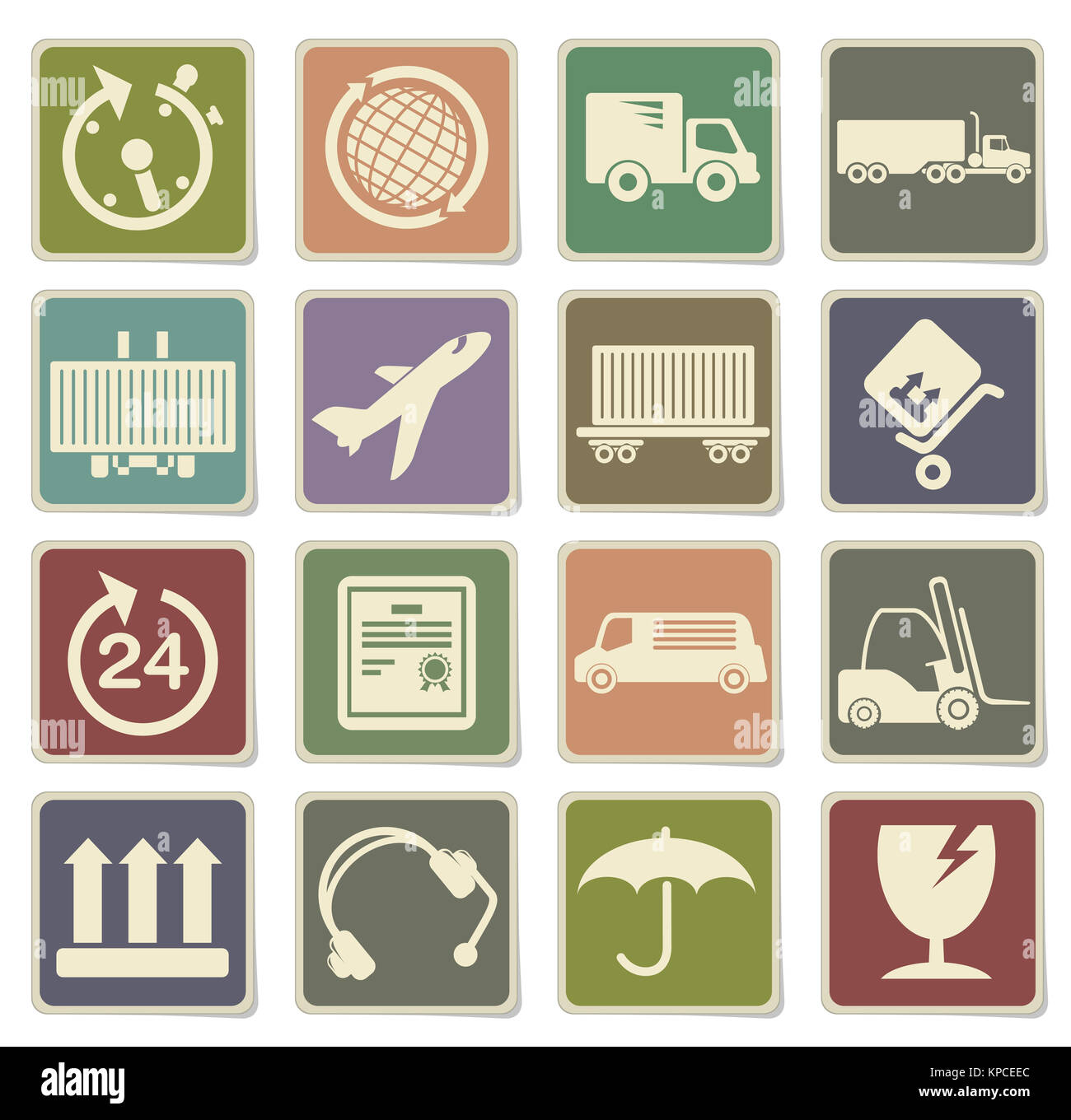 Cargo shipping icons set Stock Photo - Alamy