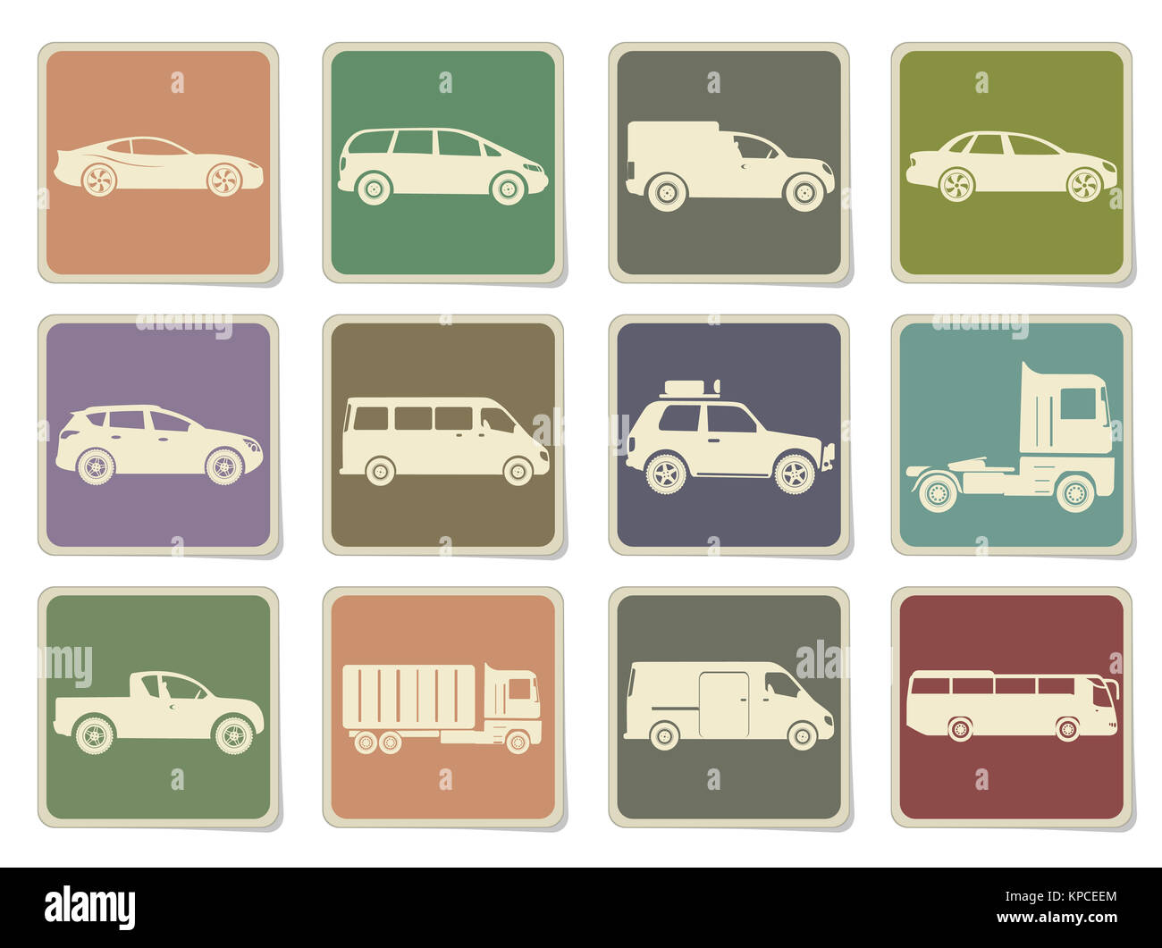 Vehicles Icon Set Stock Photo - Alamy