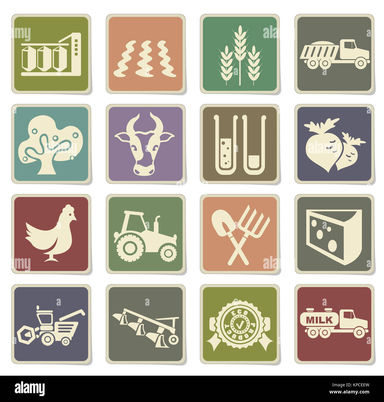 Agricultural icons set Stock Photo - Alamy