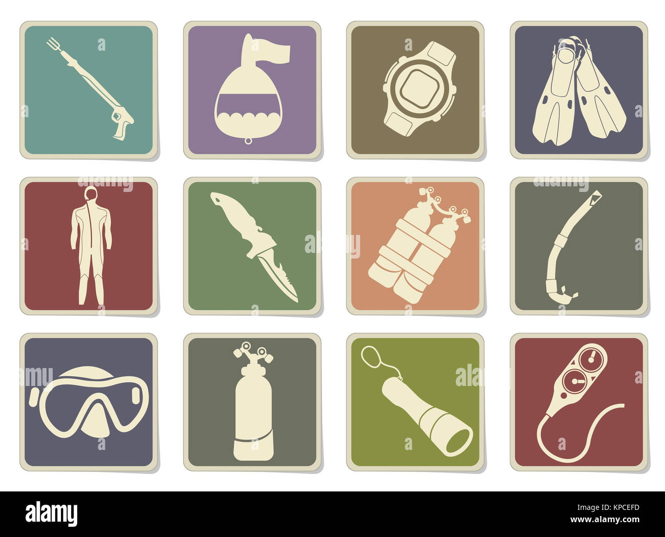 Diving icon set Stock Photo - Alamy