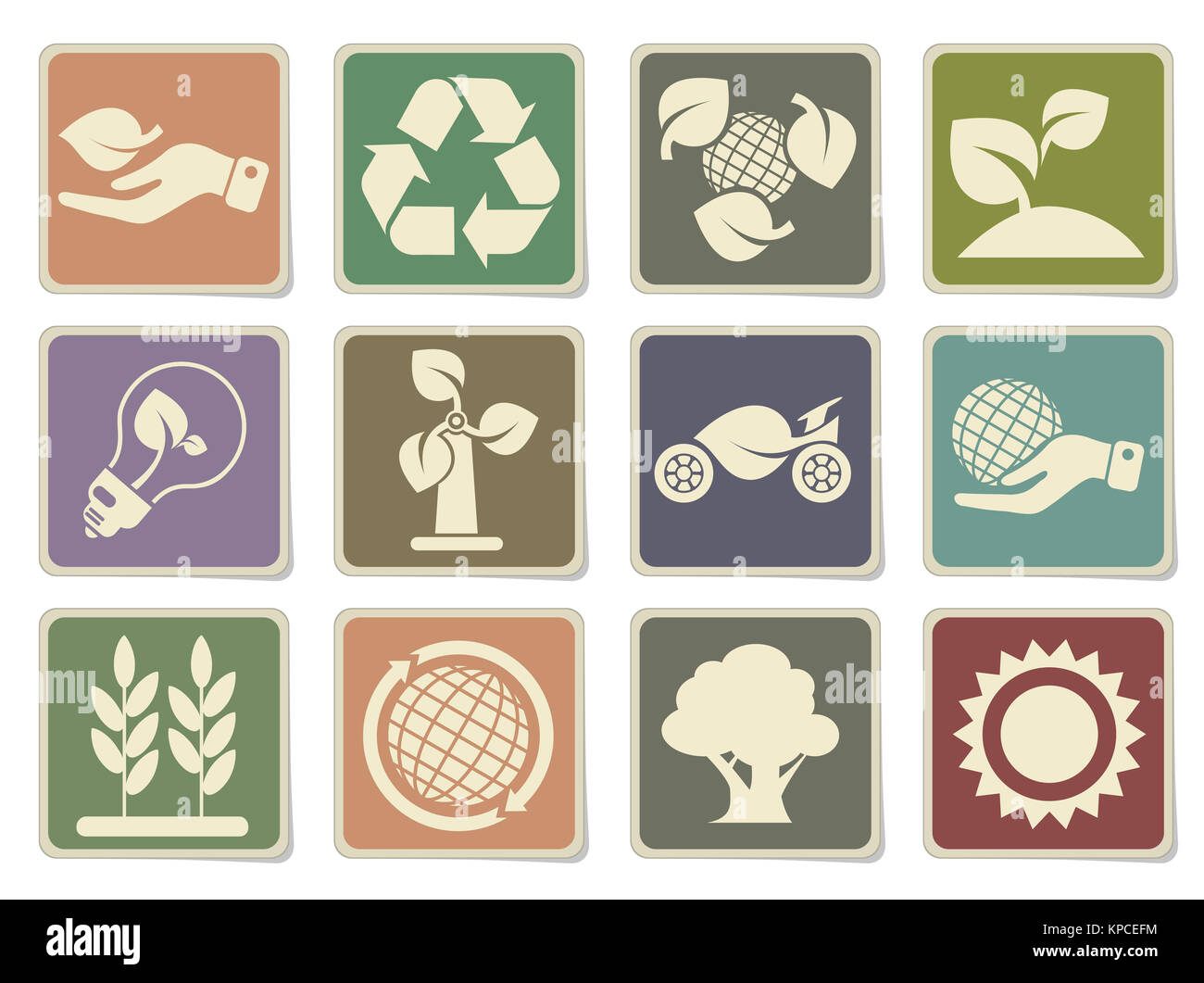 Ecology Icons set Stock Photo - Alamy