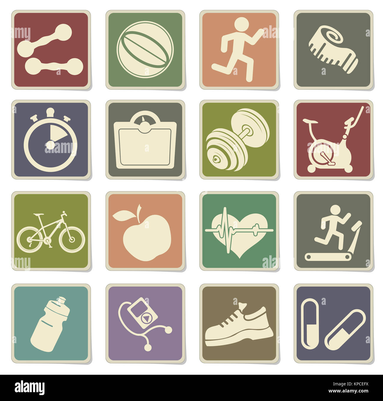 Fitness icons set Stock Photo - Alamy
