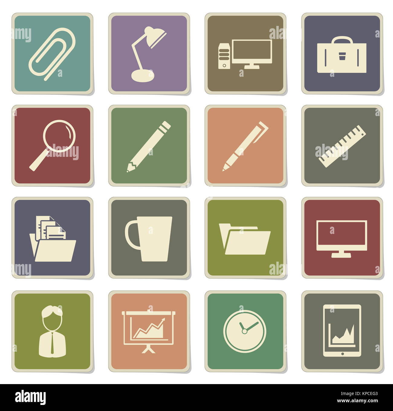 Office simply icons Stock Photo - Alamy