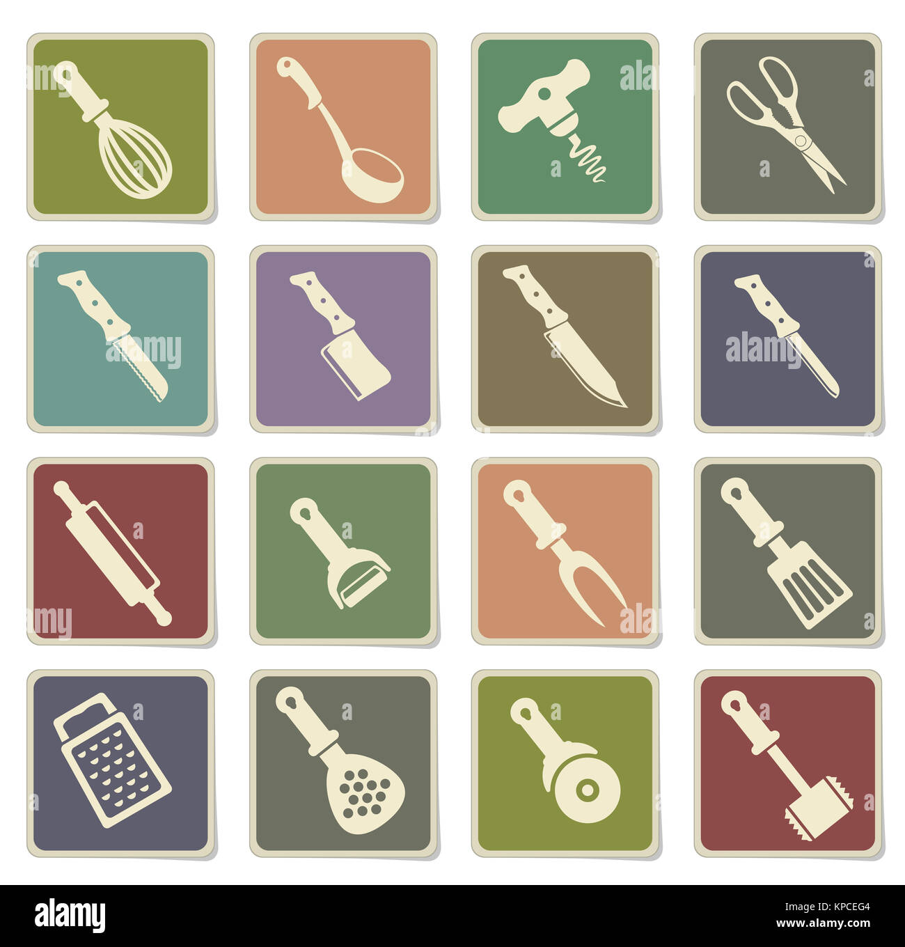 kitchen tools icons set Stock Photo - Alamy