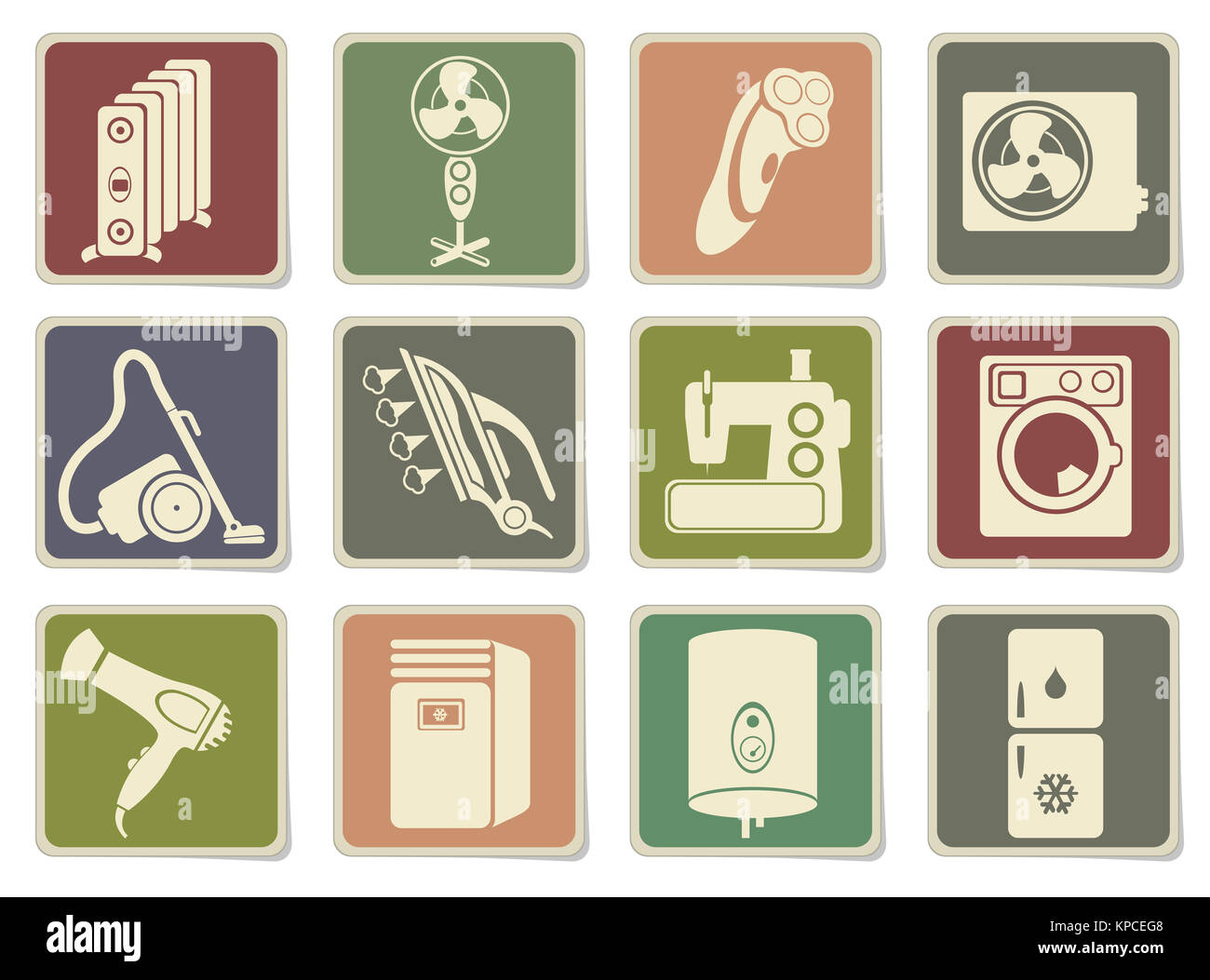 Home Appliances Icon Set Stock Photo - Alamy