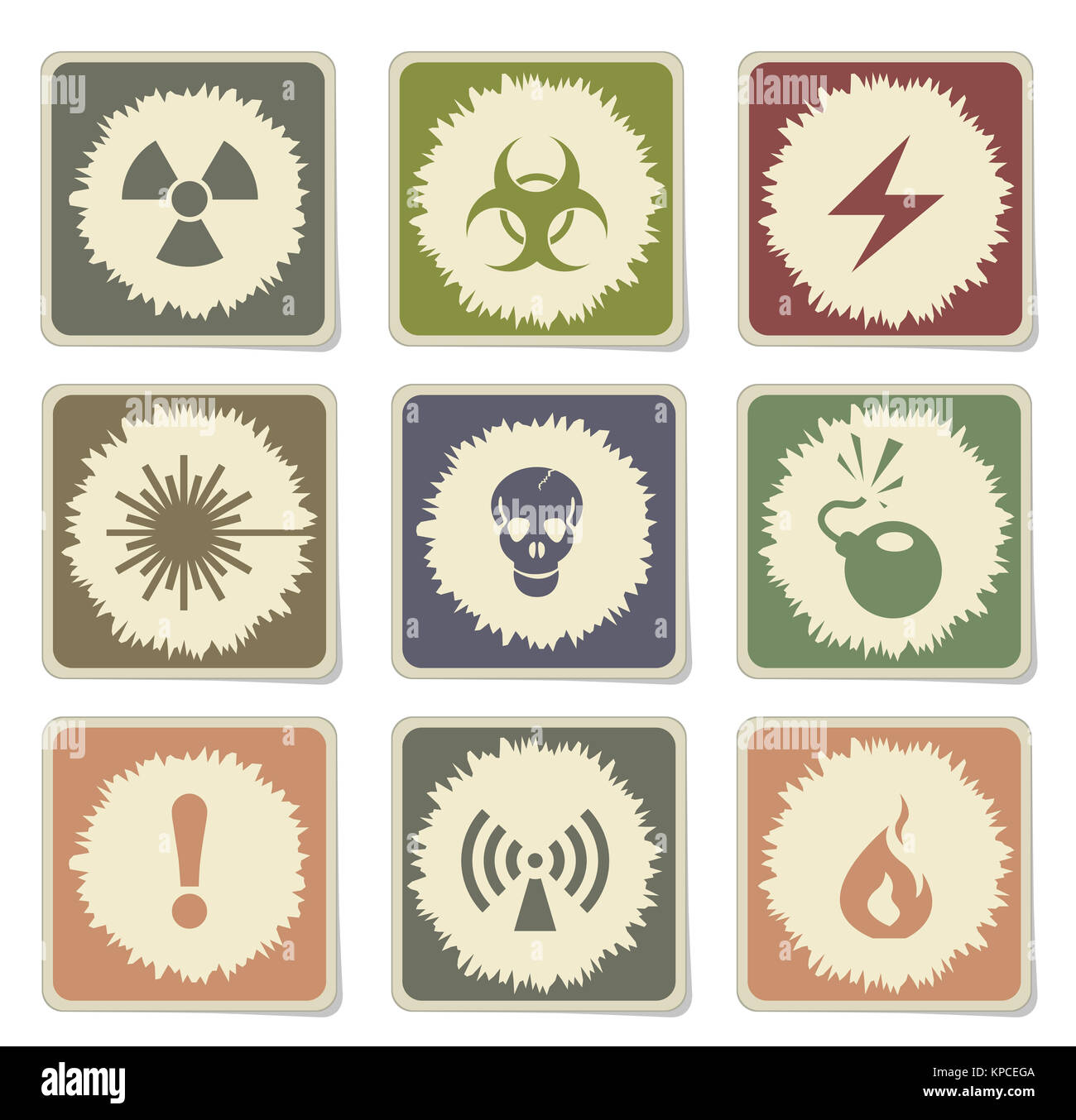 Set Of Chemical Weapon Symbols Stock Illustration
