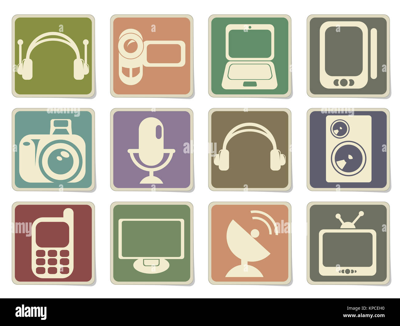 media icons set Stock Photo - Alamy