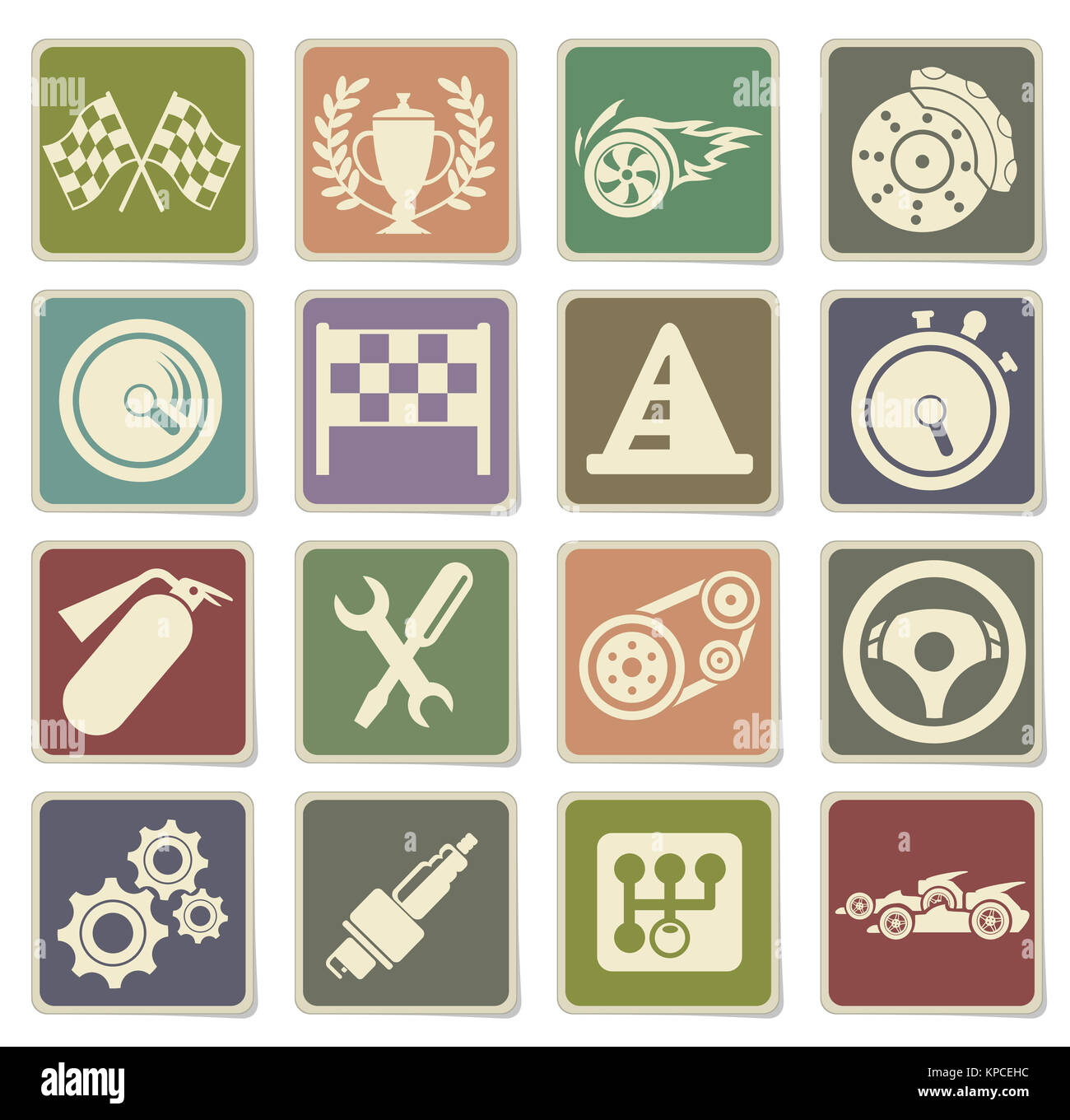 Racing icons set Stock Photo - Alamy