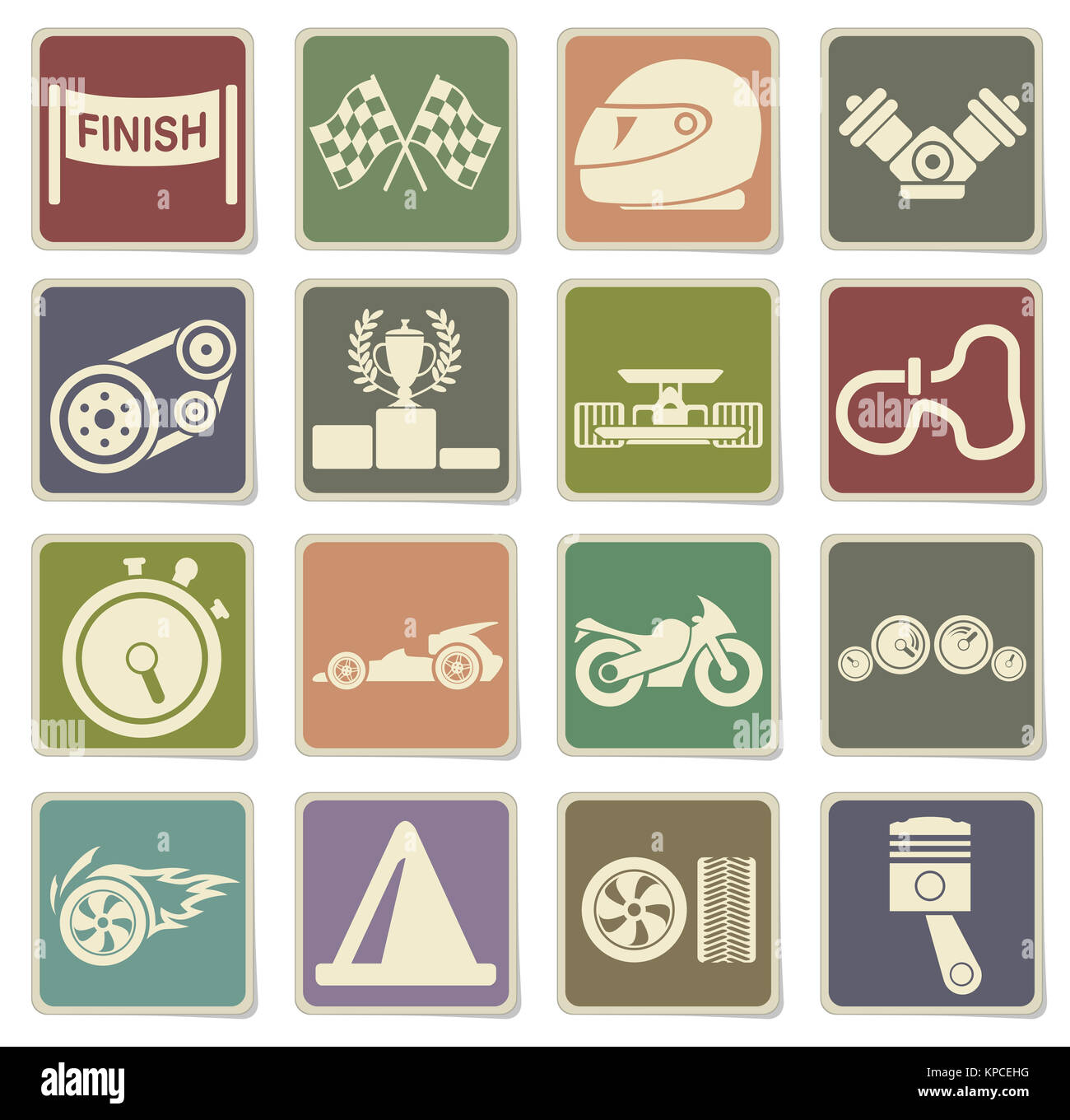 Racing icons set Stock Photo - Alamy